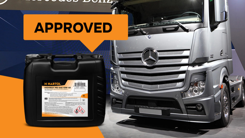 HARTOL Highway MD SAE 10W-40 oil is officially approved by Daimler ...